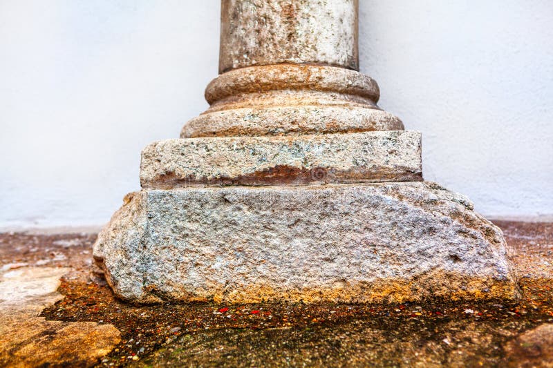 Old Stone Column with a Cracks Stock Image - Image of history, steps ...