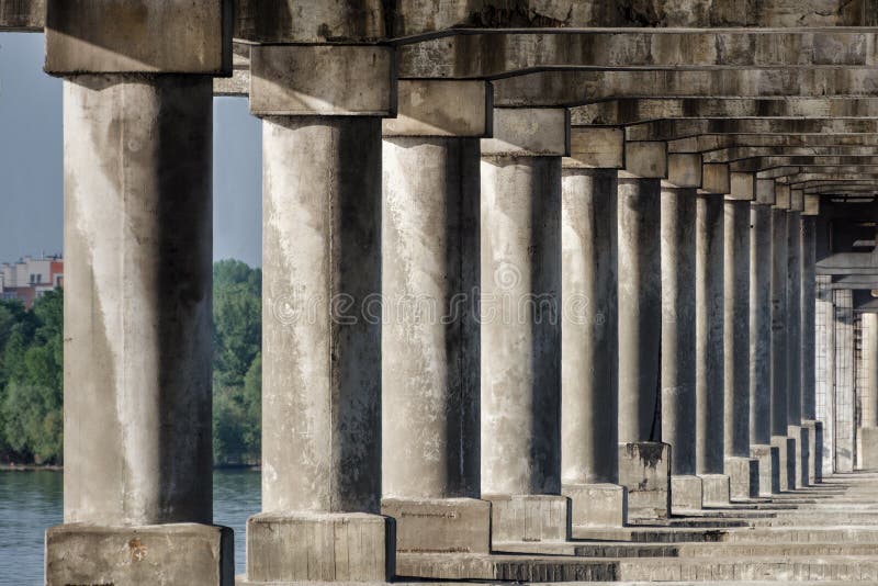Old Stone Columns. Ancient Colonnade Stock Image - Image of historic ...