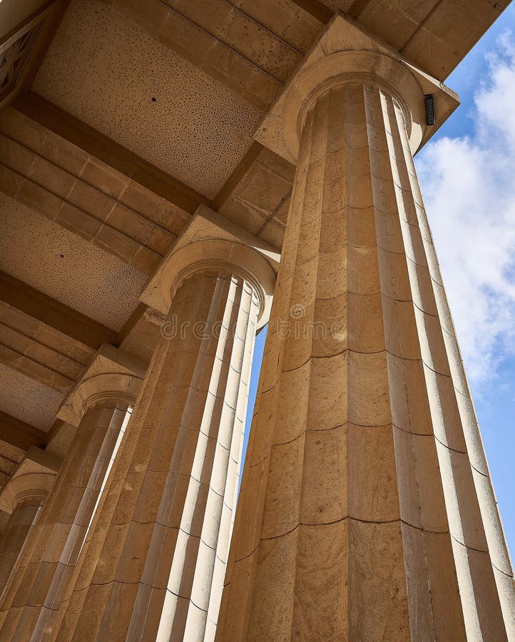 Old Stone Columns of a University Stock Photo - Image of brown ...