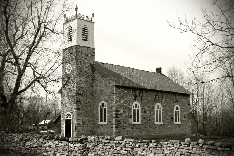 Old Stone Country Church stock image. Image of vintage - 13714523
