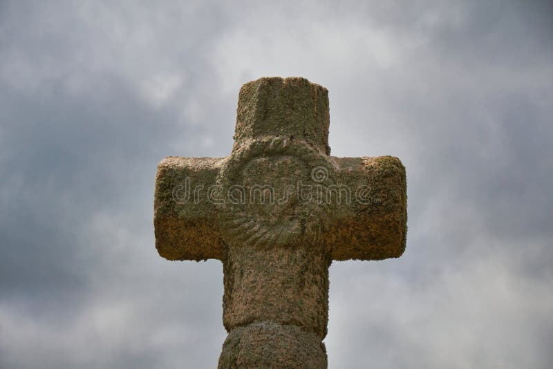 Old Stone Cross on the Stone Stock Image - Image of graveyard ...