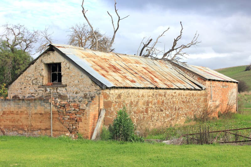 Old Stone Farm House stock photo. Image of garden, clouds - 5721942
