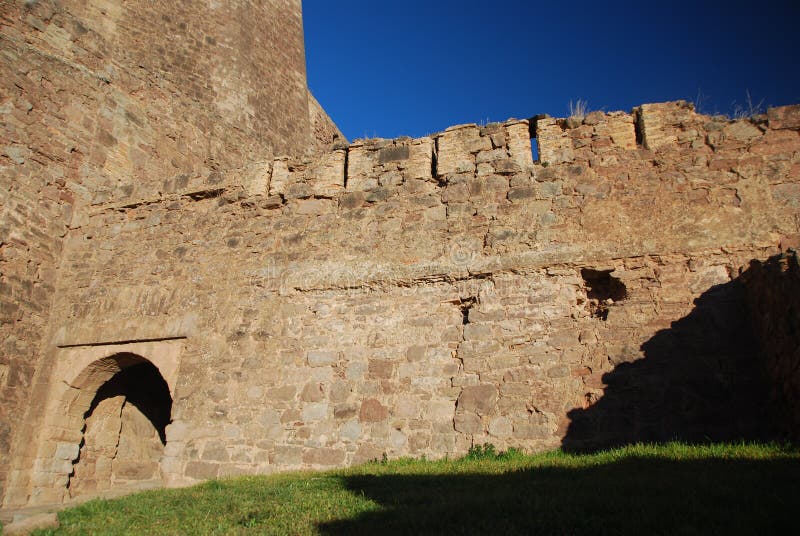 Stone fortification wall stock image. Image of medieval - 30016745