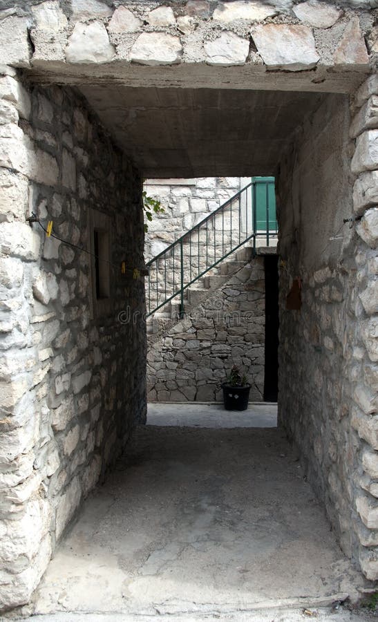 Gate in Old Stone Castle Wall, Architectural Detail Stock Image - Image ...