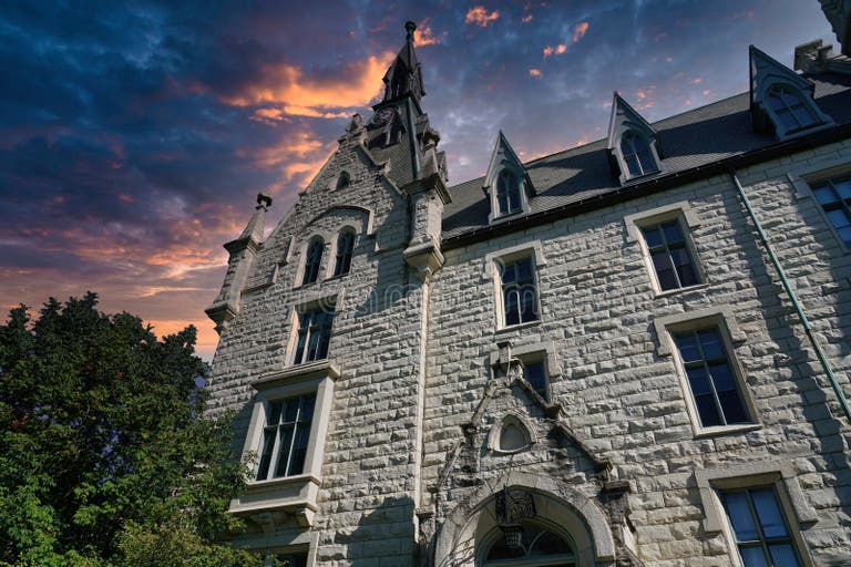Gothic Style Building with Gables and Dormer Windows Stock Photo ...