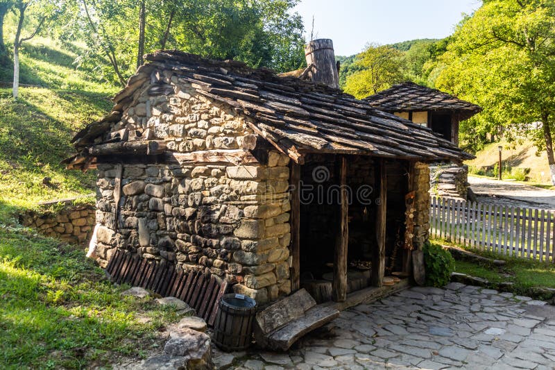 Old Stone House in Etar Village, Bulgar Stock Image - Image of history ...