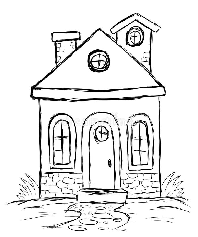 Sketch Stone Barn House Stock Illustrations – 172 Sketch Stone Barn ...