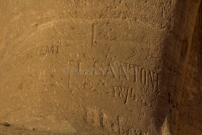 Old Stone Inscriptions at the Great Temple of Ramesses II in Abu Simbel ...