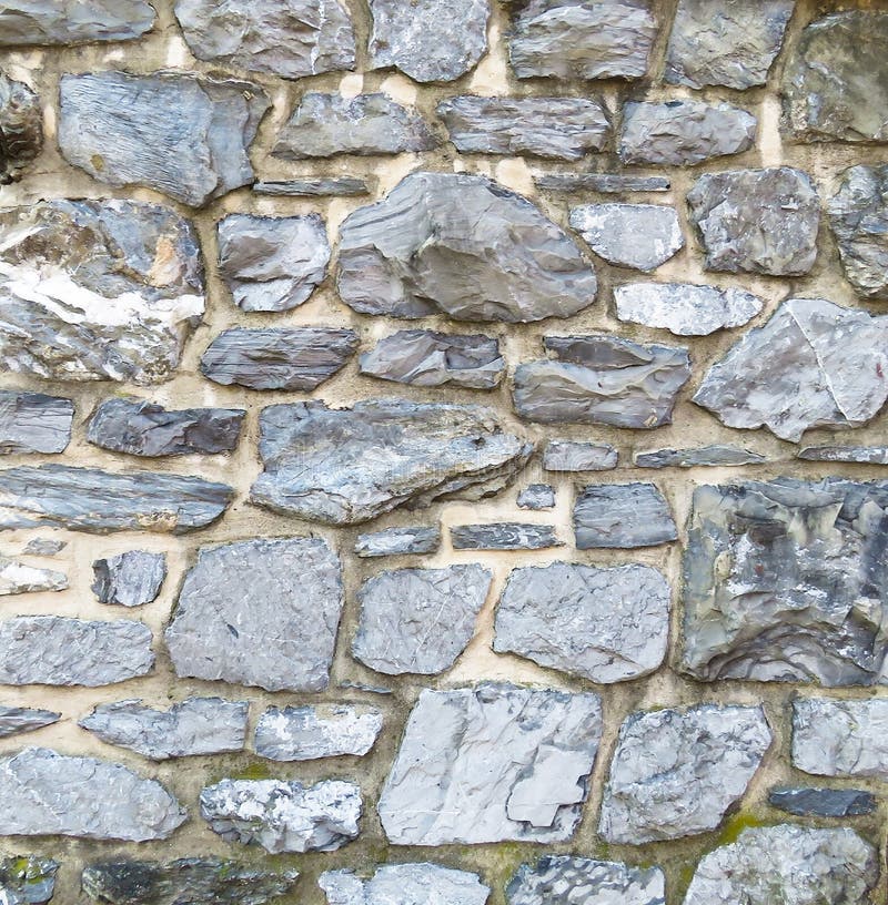 Stone Wall Closeup. Built in the 1890s. Stock Image - Image of built ...