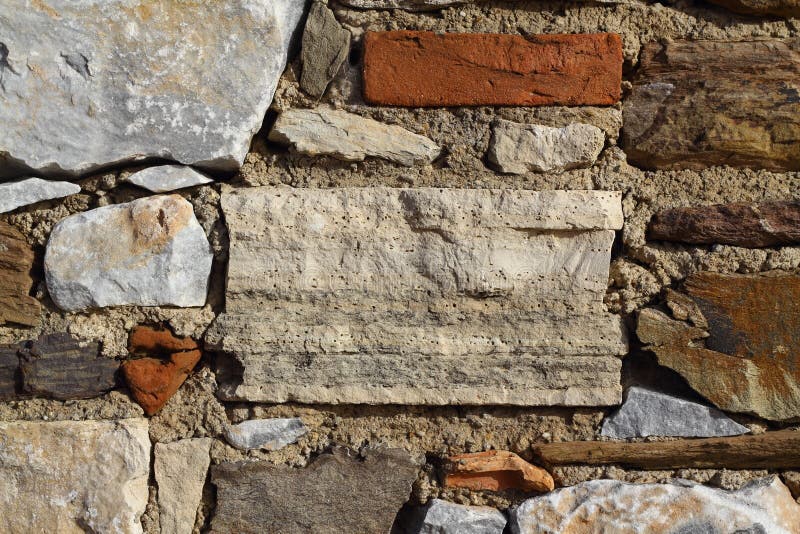 Old Stone Masonry Wall Texture Background, Banner with Irregular ...