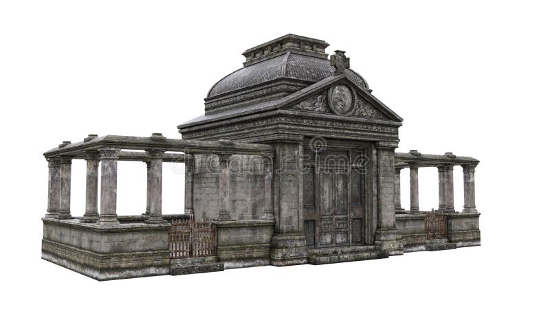 Old Stone Mausoleum Tomb Building. Perspective View 3D Rendering ...