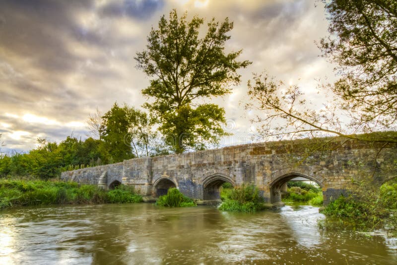 Old Stone Medival Bridge Over a Streaming River Stock Image - Image of ...