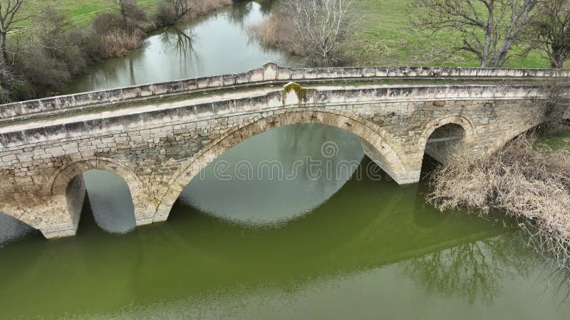 Old Stone Middle Age Bridge in Bulgaria. Roman Bridge Stock Video ...