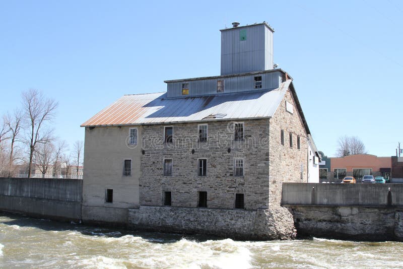 Old Stone Mill on the River Stock Photo - Image of empty, exterior ...
