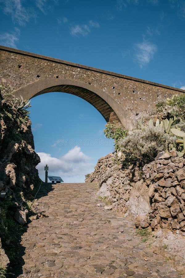 Old Stone Road with a Big Arch on Top of it Stock Image - Image of ...