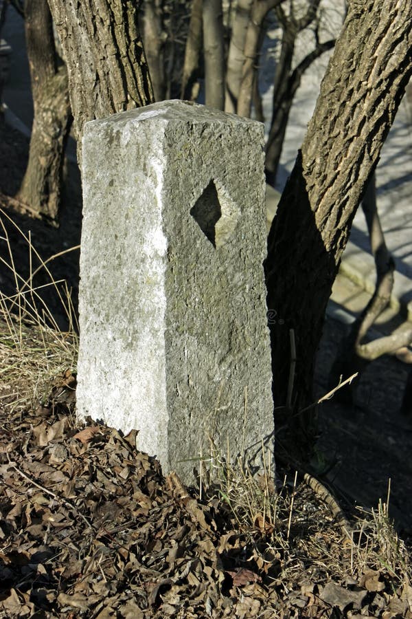 Old stone sign stock image. Image of forest, autumn - 265483817