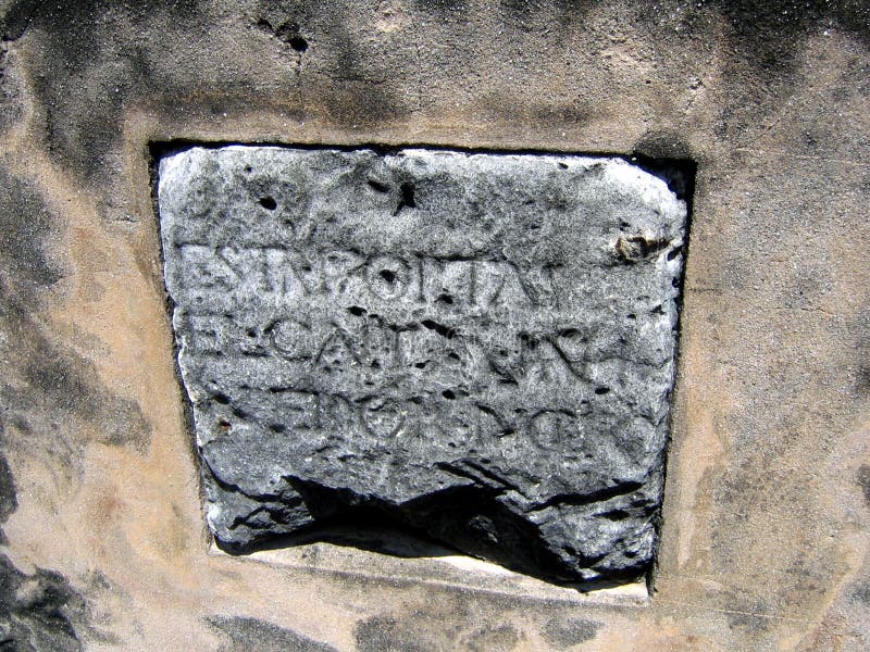Old Stone with Spanish Inscriptions Stock Photo - Image of mouldy ...