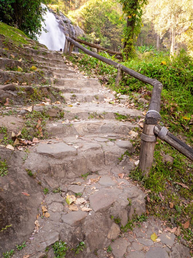 Old Stone Staircase, Walkway Steps on the Mountain Stock Image - Image ...