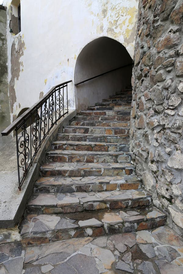 Old stone stairs in castle stock photo. Image of stairway - 109830090