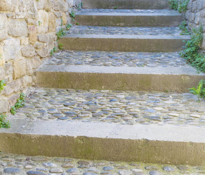 The Old Stone Stairs in France Stock Image - Image of path, ground ...