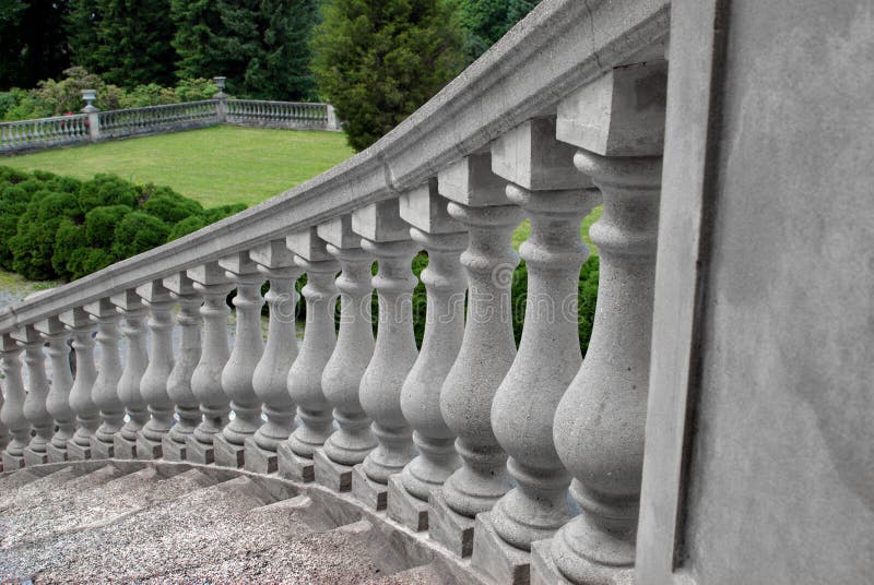 Stone Stairs with Railings in the Old Castle Stock Image - Image of ...