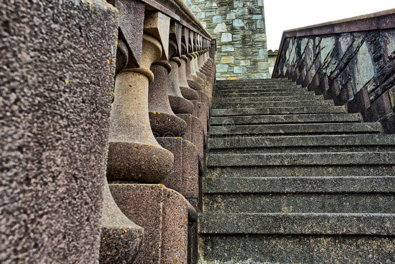 Old, Stone Stairs on Side of Building Stock Photo - Image of ...