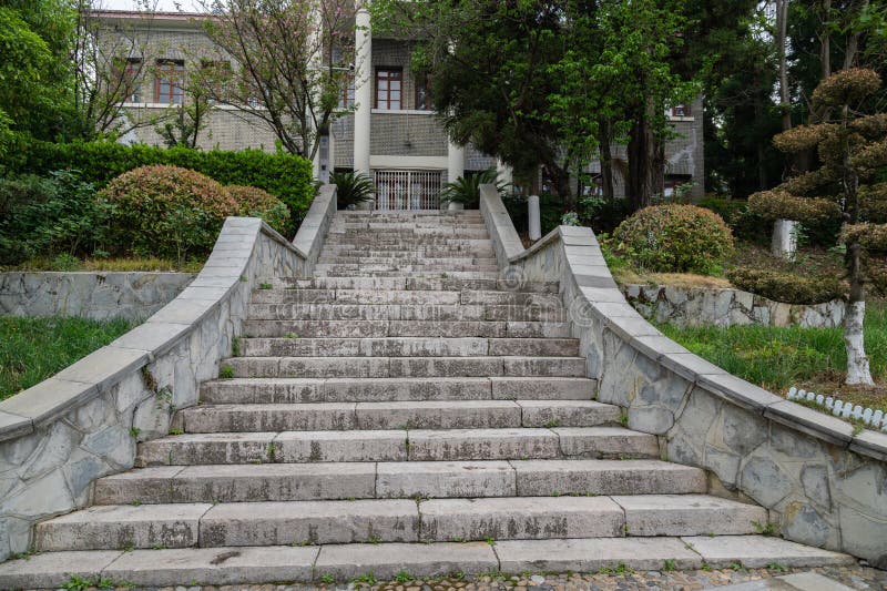 Old stone step stairs stock photo. Image of building - 314294628