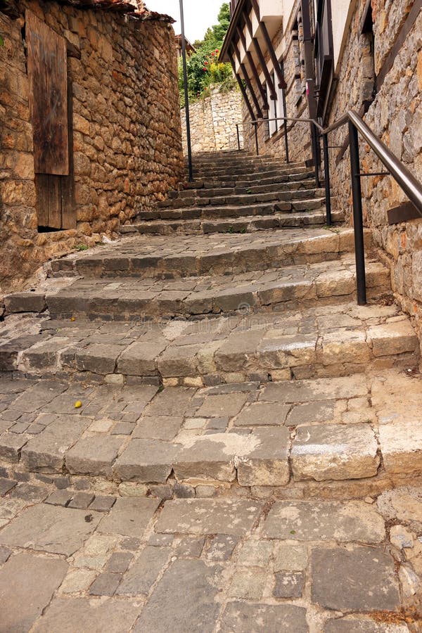 Old Stone Steps Street Ohrid Stock Image - Image of city, path: 108295637