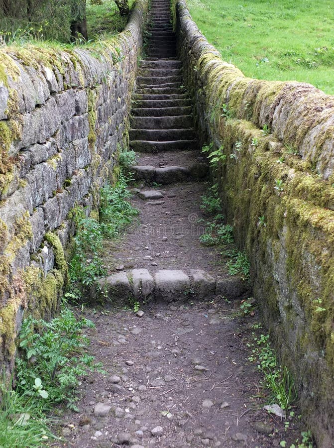 Old Stone Steps with Walls in Countryside Stock Photo - Image of climb ...