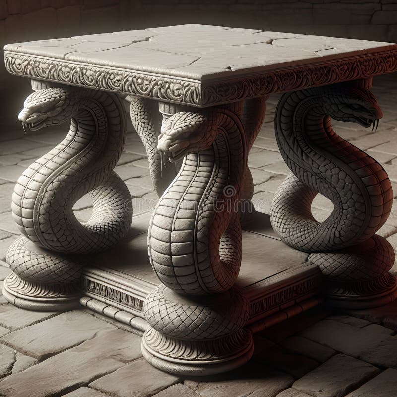 Old Stone Table with Snake Legs Stock Photo - Image of stone, snake ...