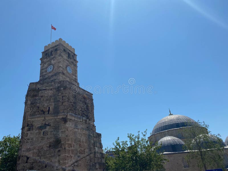 Old Stone Tower. Ancient Stone Building of Old Town Stock Photo - Image ...