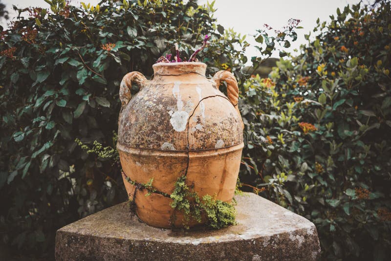 Old Stone Vase in a Park or Garden in Italy Stock Image - Image of ...