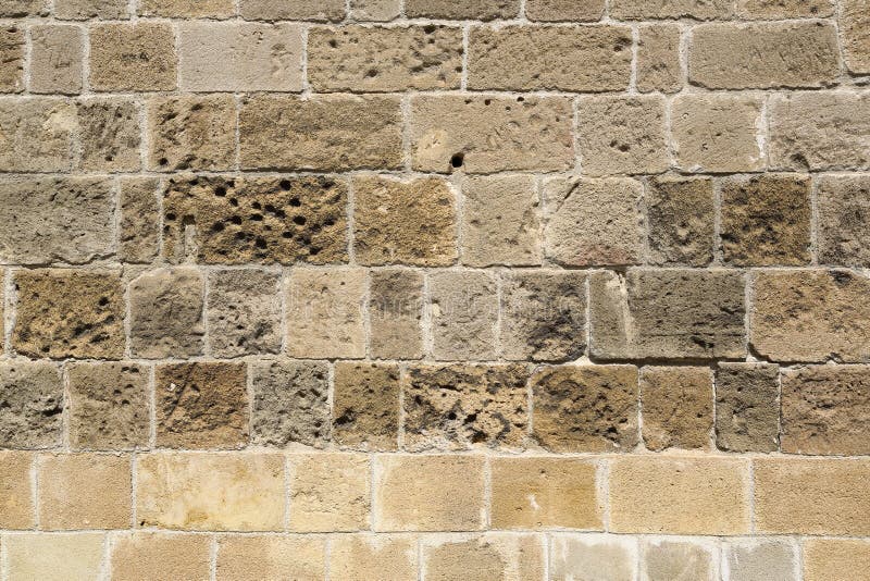 Old Stone Wall of an Ancient Building Stock Image - Image of limestone ...