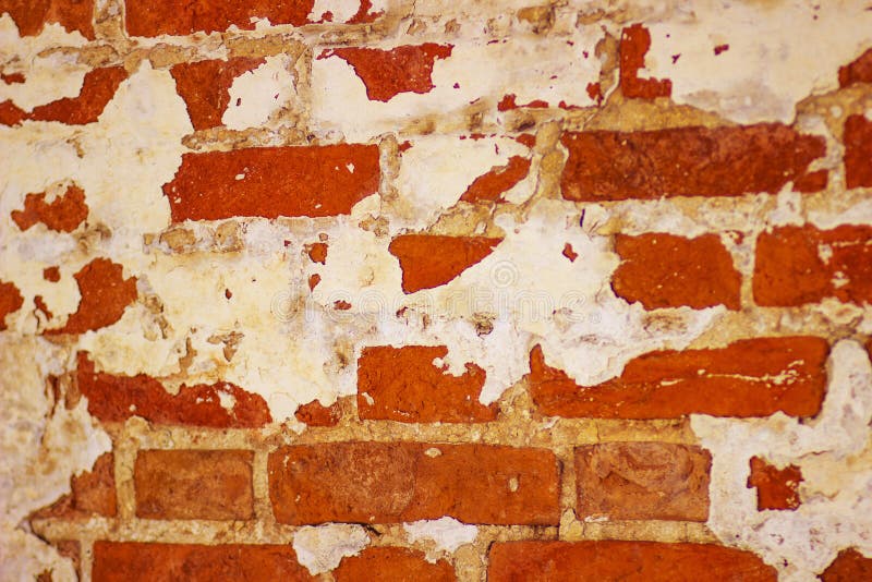 Old red brick clay wall stock photo. Image of brick - 140200824
