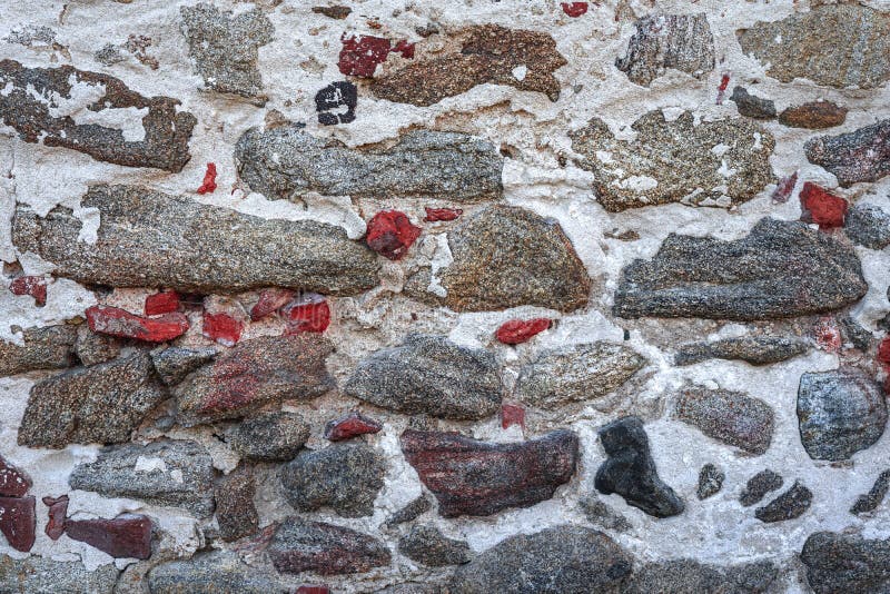 Old Stone Wall, Brick Wall, Structure. Old Broken Bricks, Cement Joints ...
