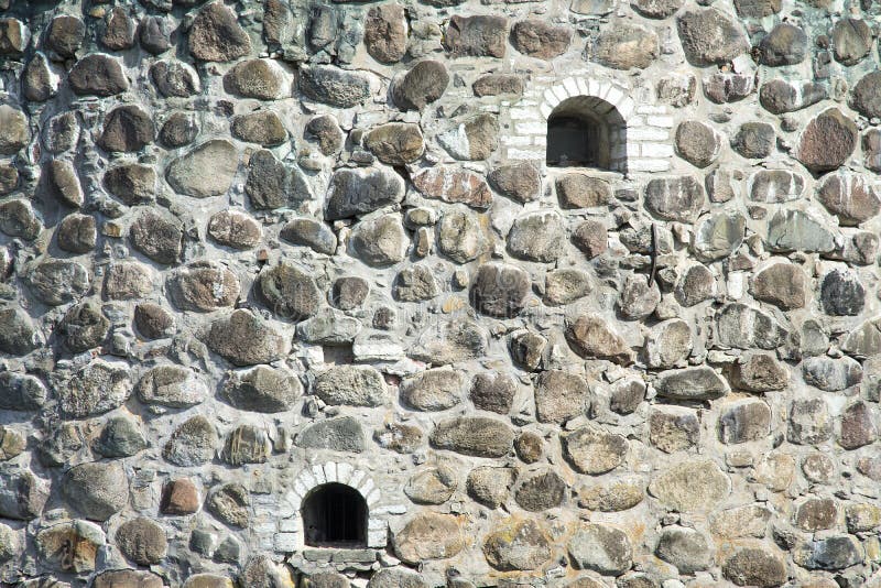 Old stone wall of castle stock photo. Image of windows - 114469924