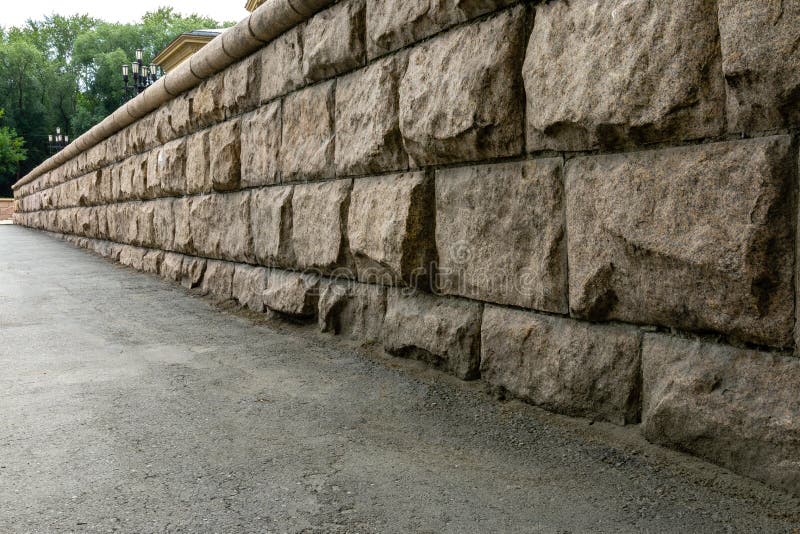 Stone Wall Made of Large Granite Blocks Stock Photo - Image of abstract ...
