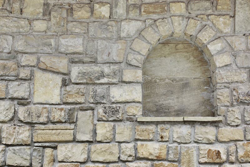 Old Stone Wall with Niche stock image. Image of blocks - 46195001