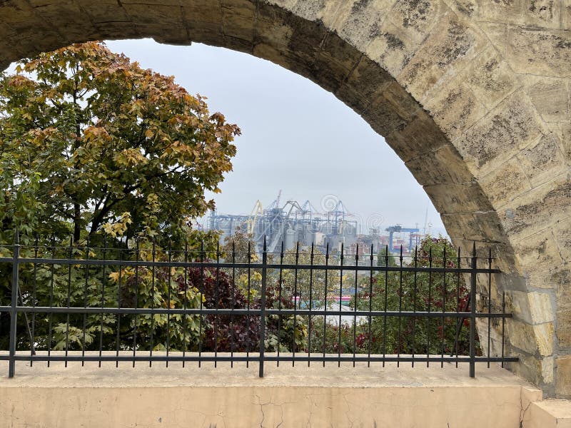 Old Stone Wall Overseeing Sea Stock Image - Image of outdoor, city ...