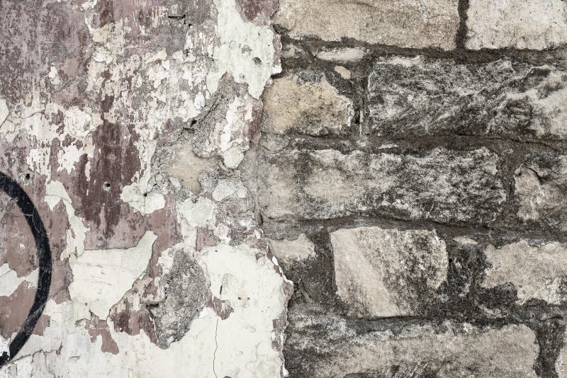 Old Stone Wall with Peeling Paint Stock Photo - Image of texture, spot ...