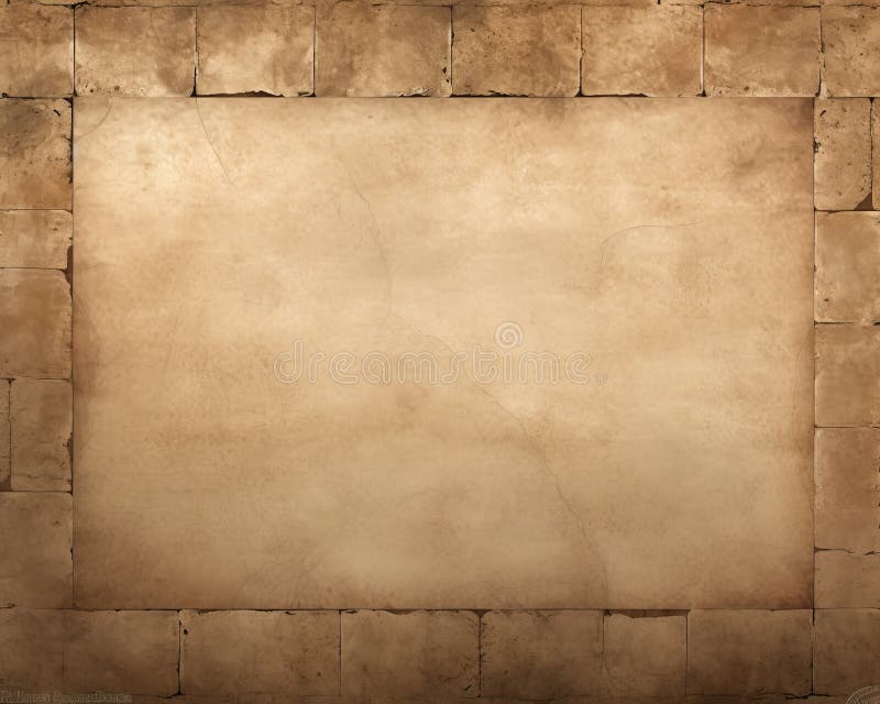 An Old Stone Wall with a Square Frame on it Stock Illustration ...