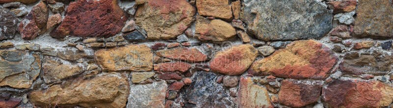 Old Stone Wall Surface in Abandoned Building. Rough Multicolored ...