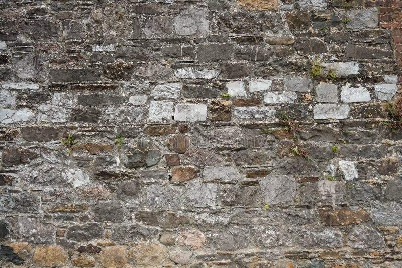 Old Stone Wall with Varied Stone Types Stock Image - Image of masonry ...
