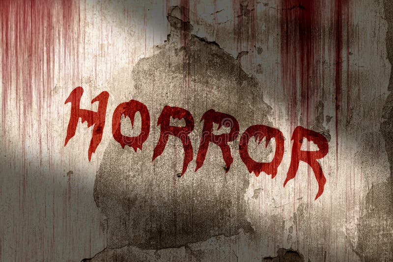 Old Stone Wall with Word Horror Stock Image - Image of creepy, symbol ...