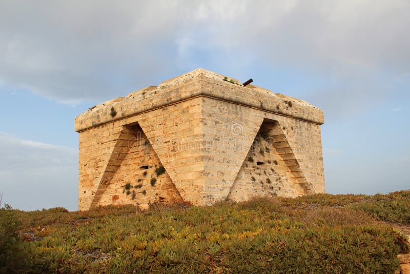 Old Stone Watchtower on a Field Stock Photo - Image of travel ...