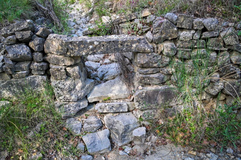 Old Stone Water Stream Path, Now Dry Stock Image - Image of texture ...