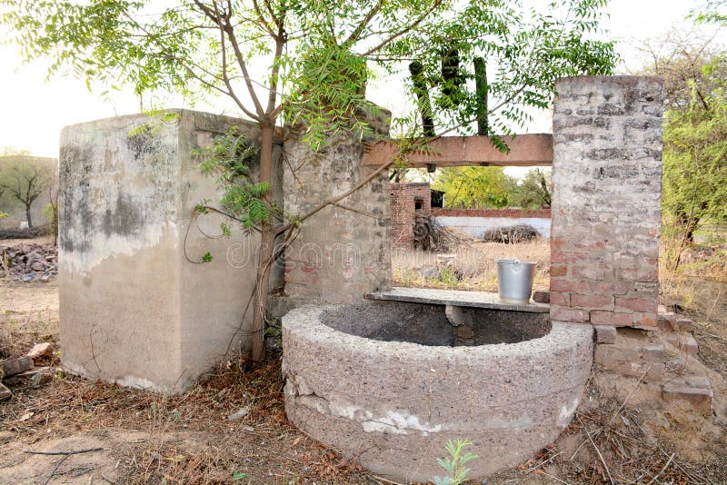 Old Stone Water Well in the Countryside Stock Photo - Image of ...