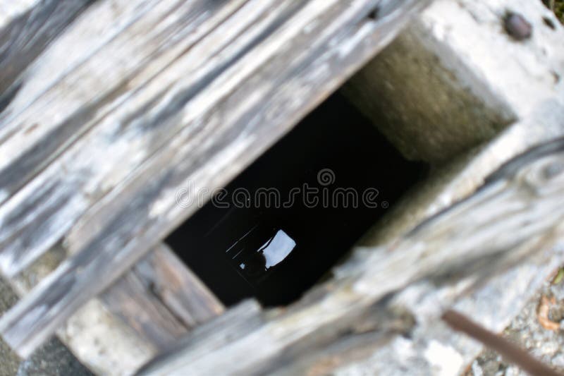 Old Stone Well Hole with Water Inside. Countryside Life Rural Scenery ...