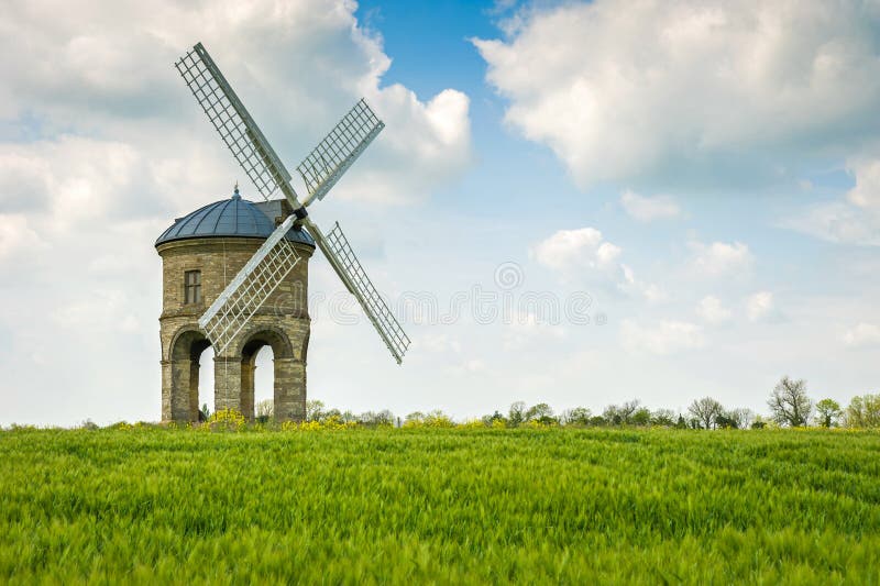 An Old Stone Windmill in Field Stock Photo - Image of fieldpath ...