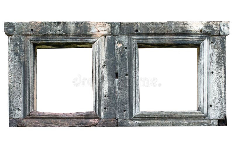 Old Stone Window Frame Isolated on White Stock Image - Image of home ...